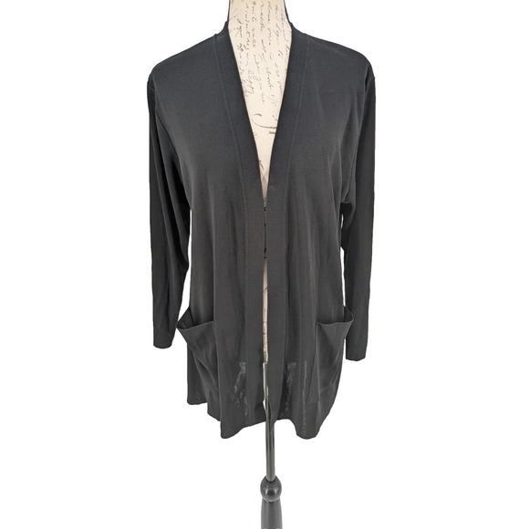 Misook | Sweaters | Misook Open Front Sweater Xxl Black Stretch ...